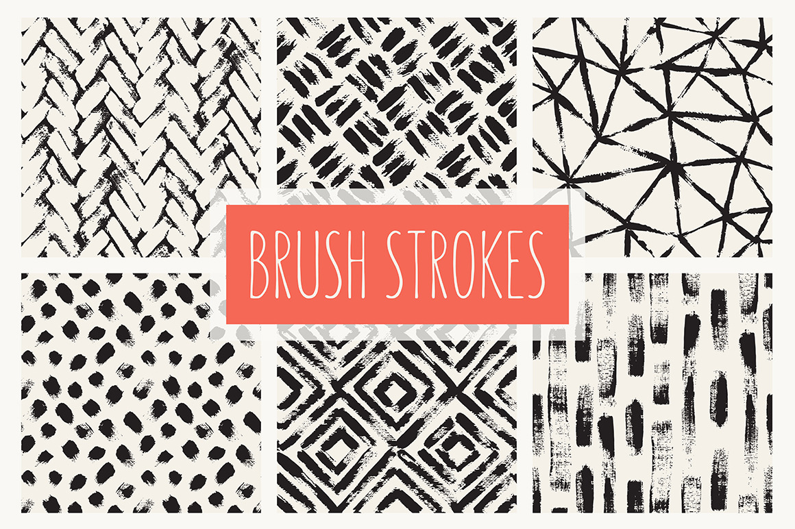 Brush Strokes. Seamless Patterns v.1, a Pattern Graphic by Curly_Pat