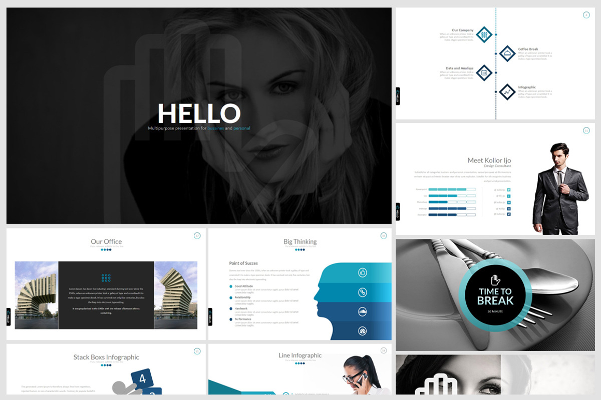 Hello Powerpoint, a Presentation Template by Dedijuniadi | Creative Market