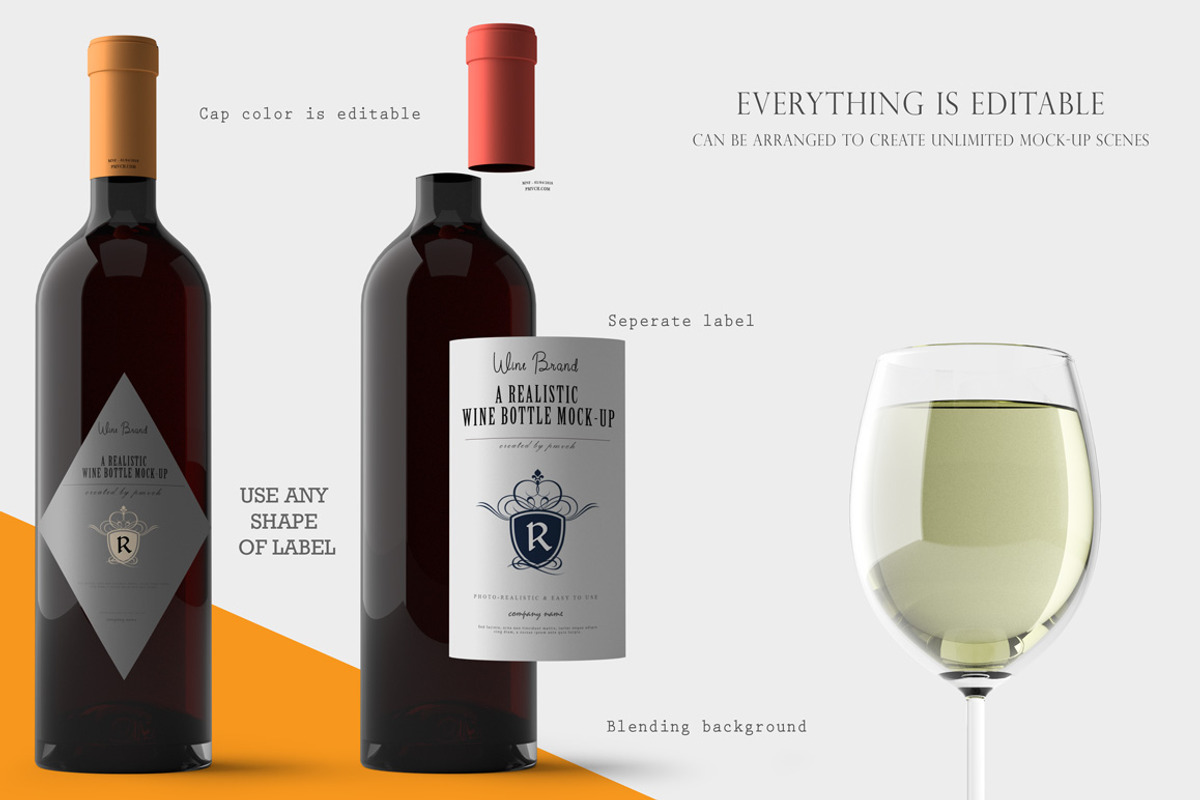 Wine Mockup Kit, a Packaging Mockup by pmvch
