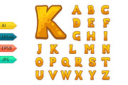 Game alphabet for user interfaces., a Serif Font by julia_musdotter