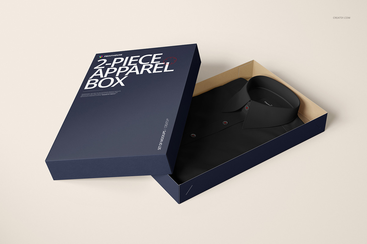 2-Piece Apparel Box Mockup Set, a Household Mockup by creatsy5