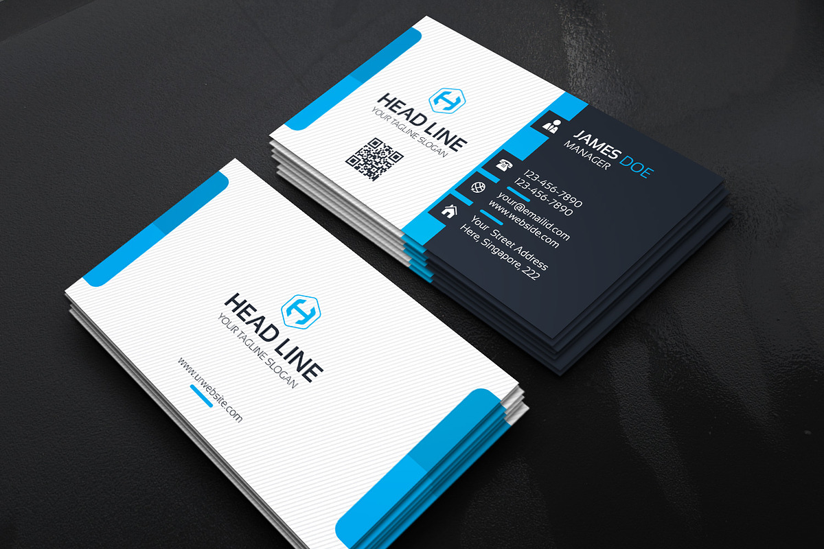 Head Line Business Card, a Business Card Template by GenerousArt
