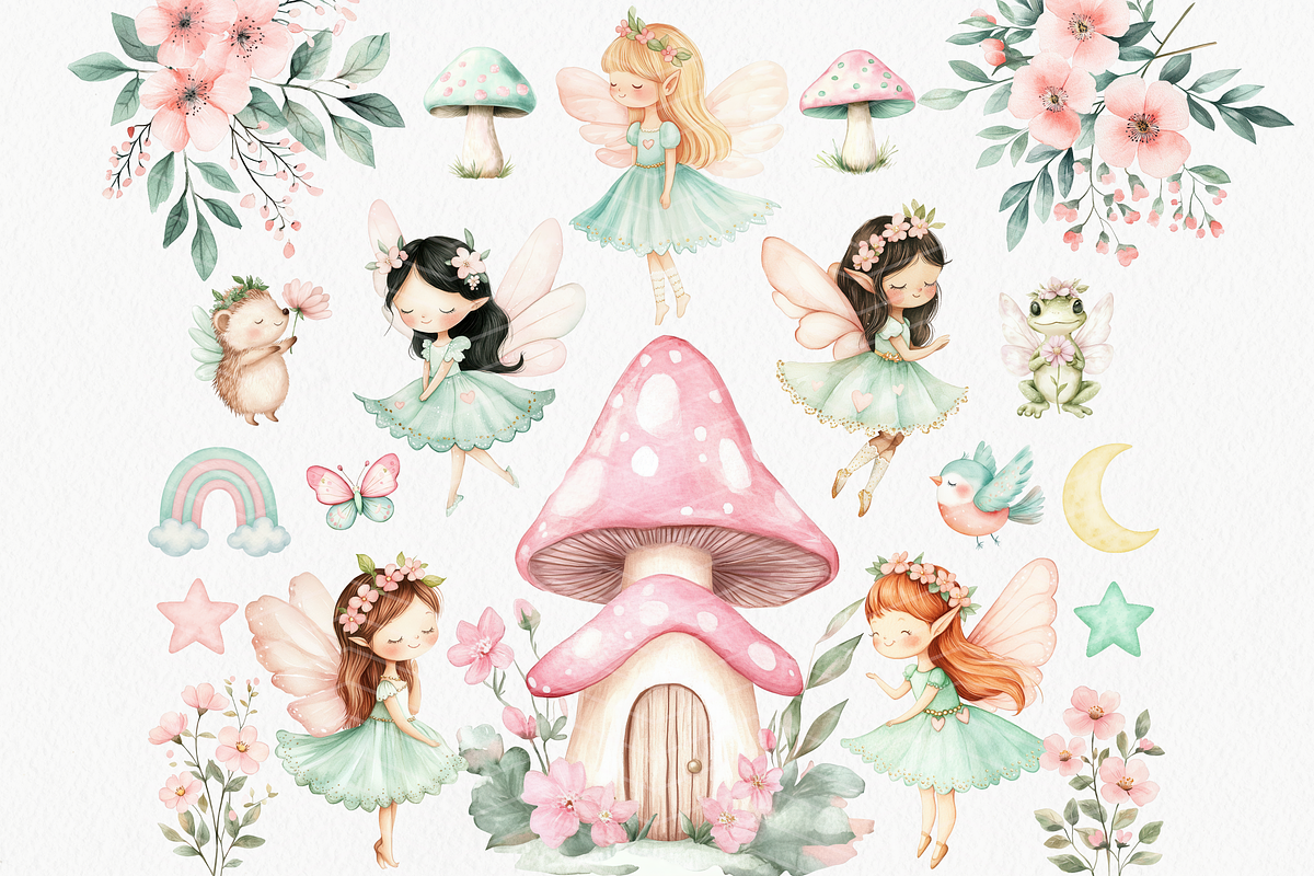 Watercolor Fairy Clipart, Fairy png, an Illustration by ClipArtCharm