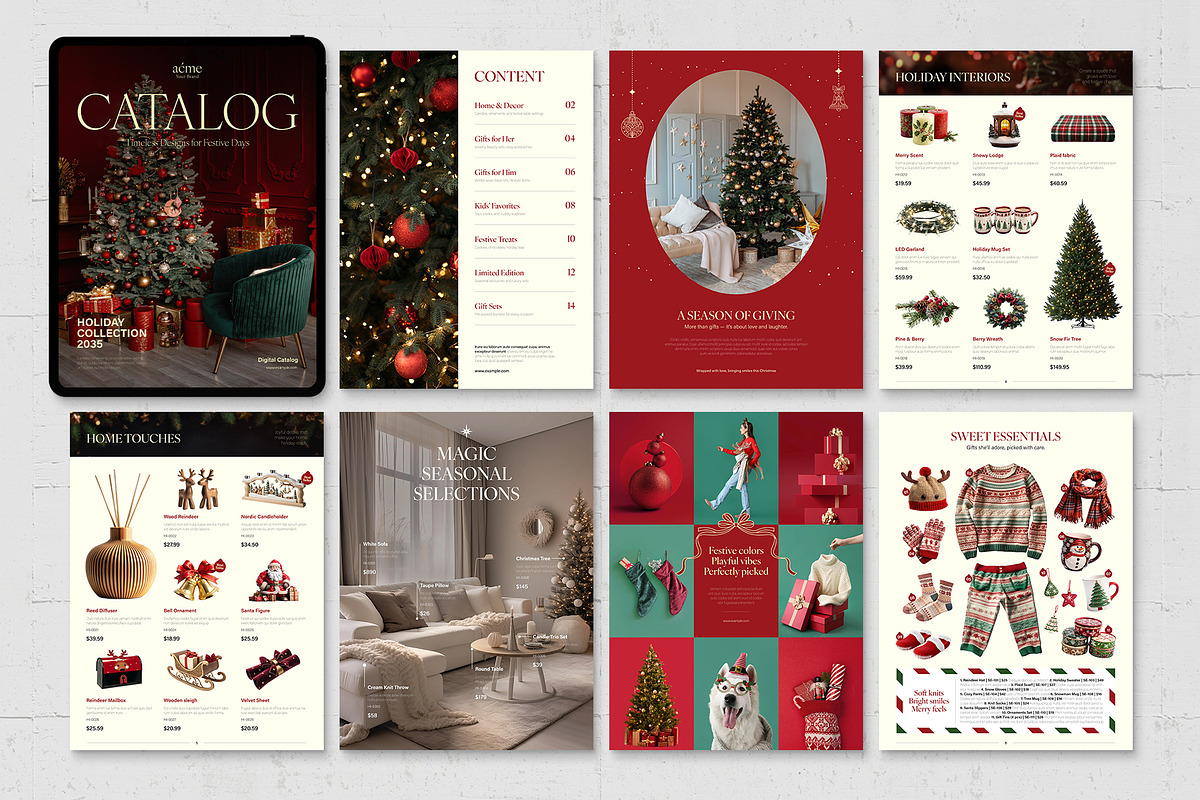 Digital Christmas Catalog Template, a Brochure Template by BrandPacks