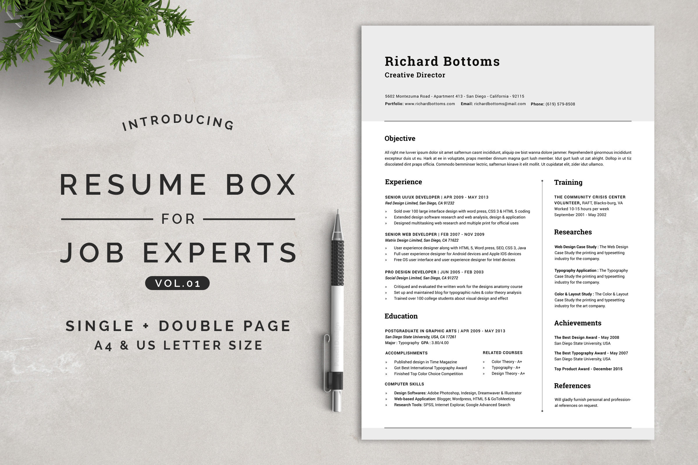 Resume Box for Job Experts Vol.1, a Resume Template by SNIPESCIENTIST
