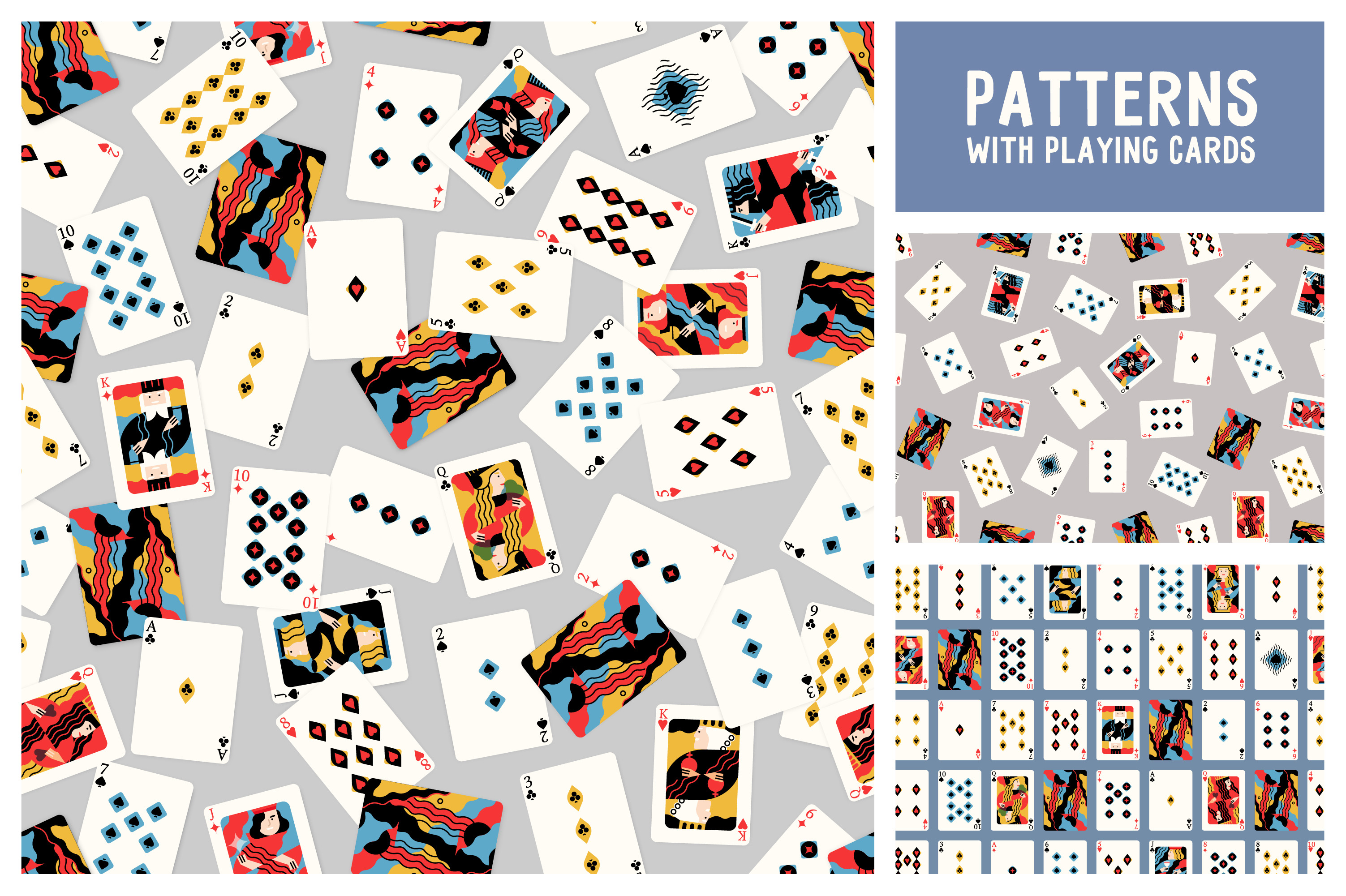 Playing cards seamless patterns, a Pattern Graphic by Good Studio ...