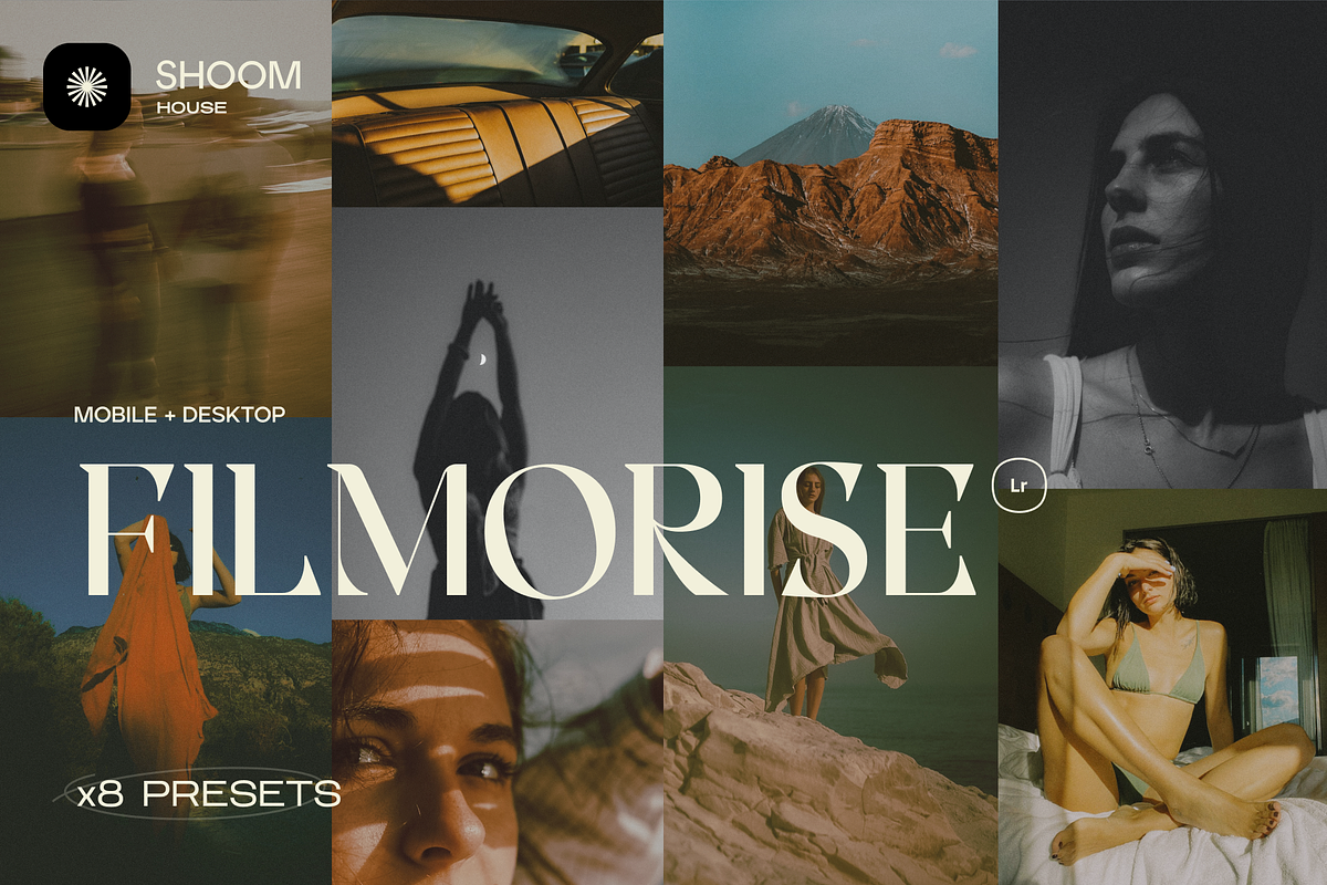 Filmorise – 8 Chic Lightroom Presets, a Preset Add-On by SHOOM HOUSE