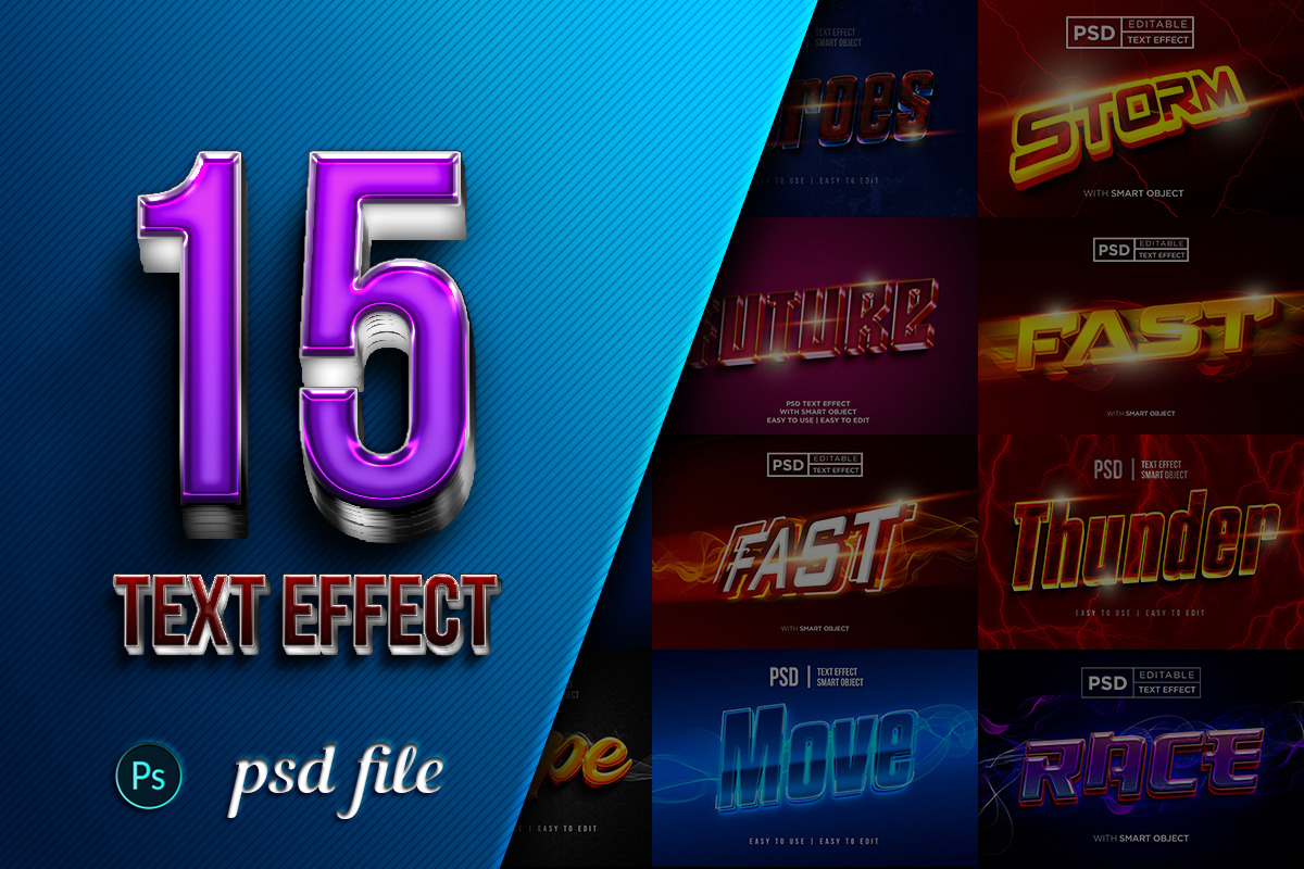 psd editable text effect bundle, a Layer Style Add-On by yokbisayok