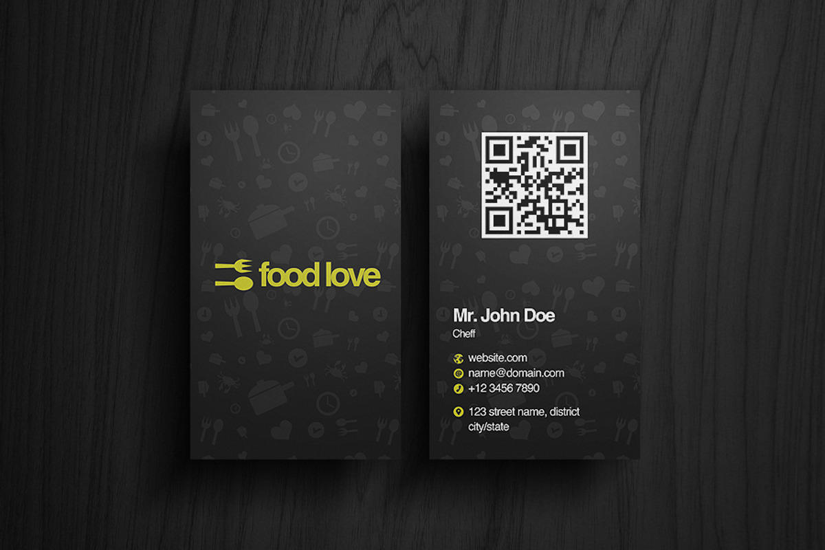 Food Love Business Cards, a Business Card Template by Rafael Oliveira