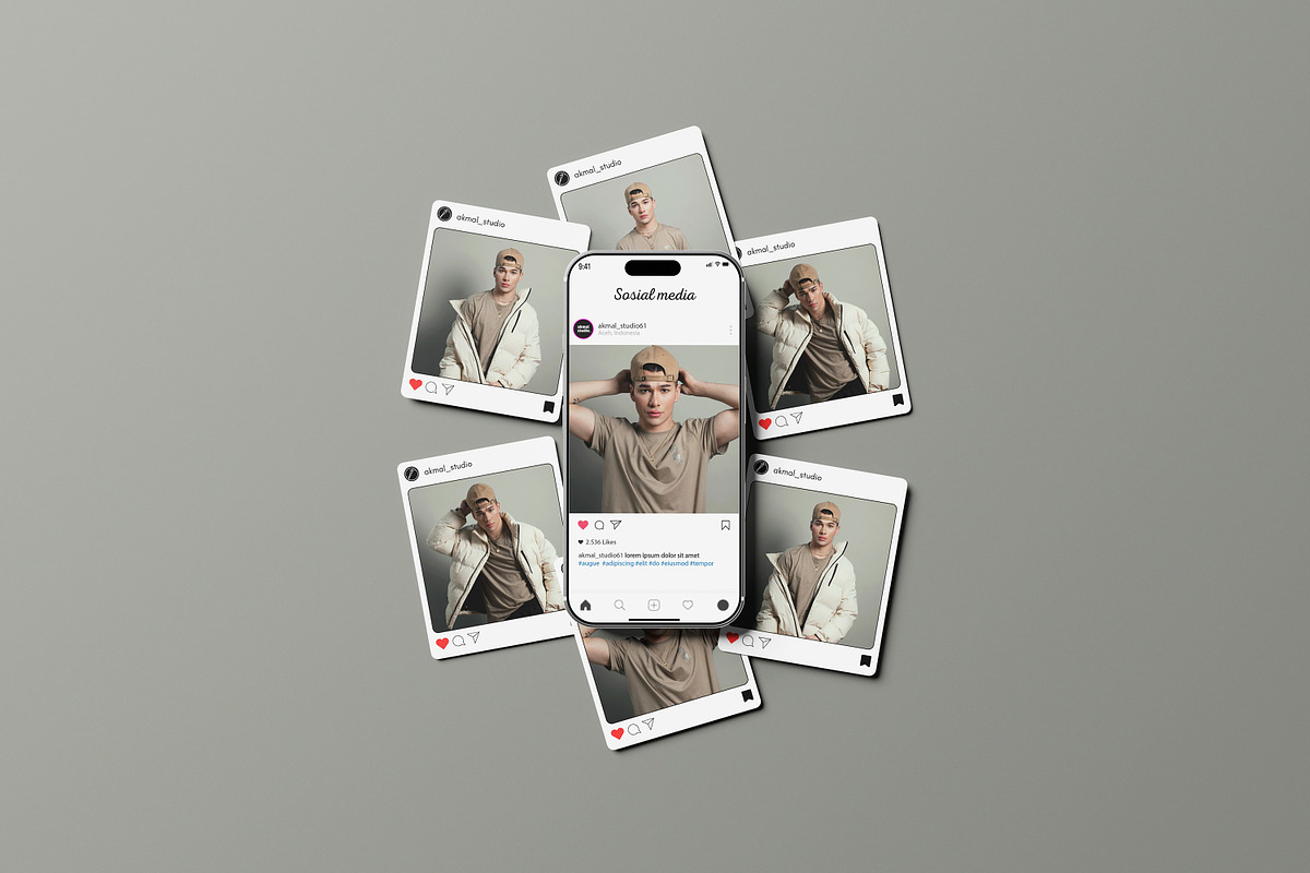 High Quality Social Media Mockup, a Product Mockup by AKMAL STUDIO