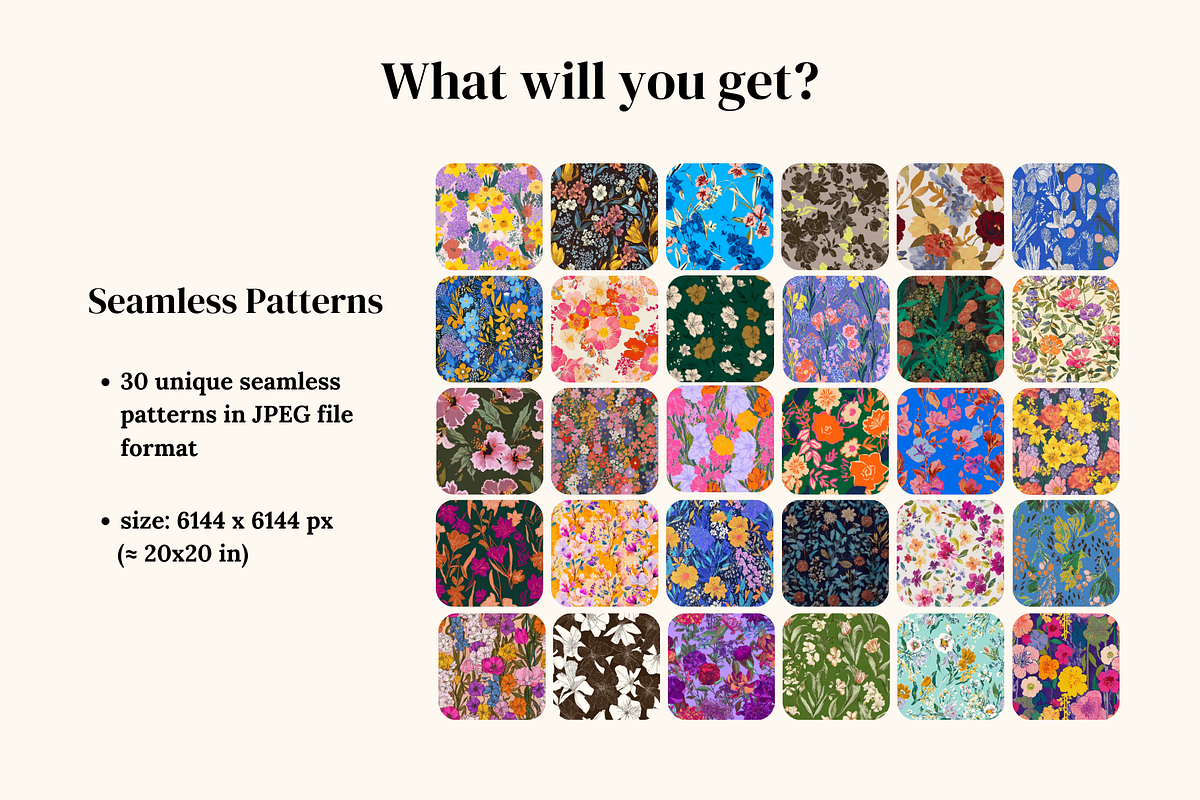 Vintage Botanical Patterns Aurora, a Pattern Graphic by Ninterints