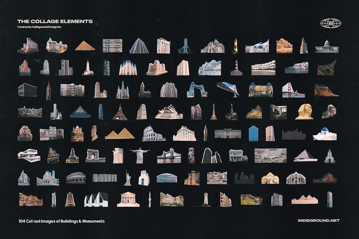 1500+ Collage Elements Creator Kit, an Object Graphic by Indieground ...