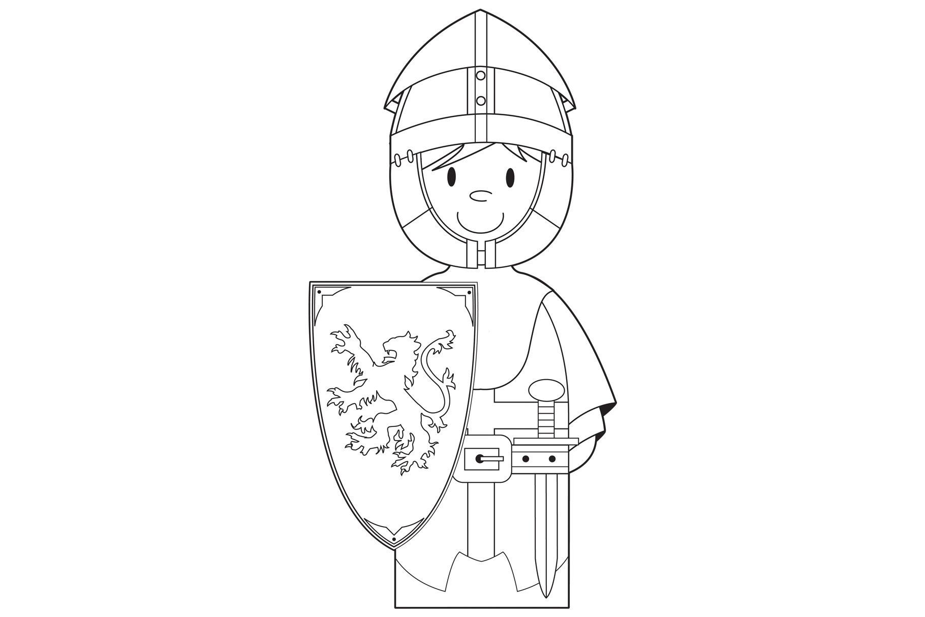 Cartoon Knight Line Art, a Person Illustration by Mark Murphy Creative ...