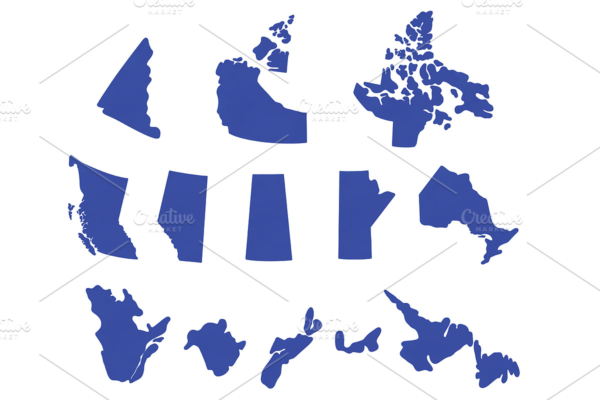 Canada Provinces Territories Clipart | Creative Market