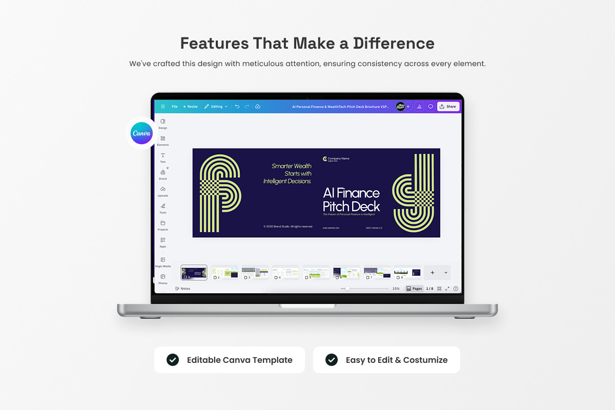 AI Personal Finance Pitch Deck, a Brochure Template by twinstd
