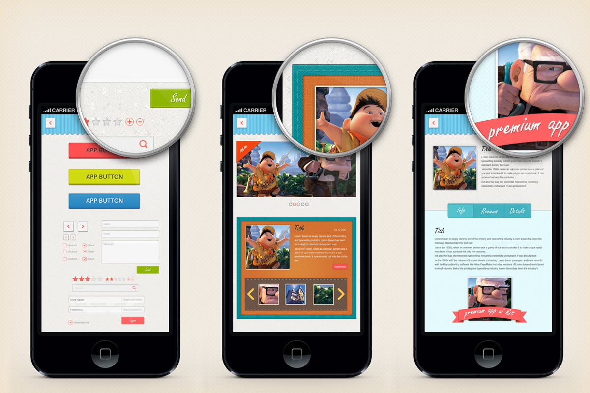 Retro App UI Kit, an UI Kit Template by Florin Constantin