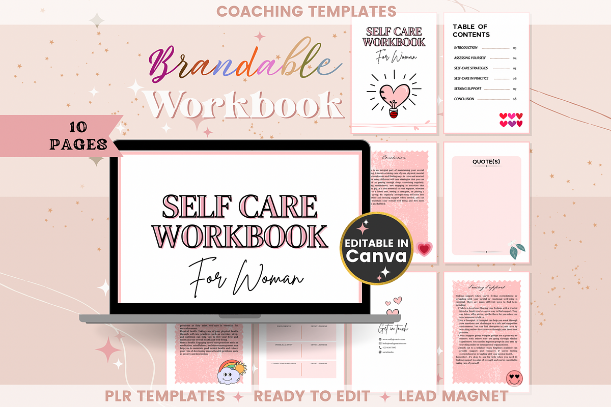 Self Care Workbook Template for Women