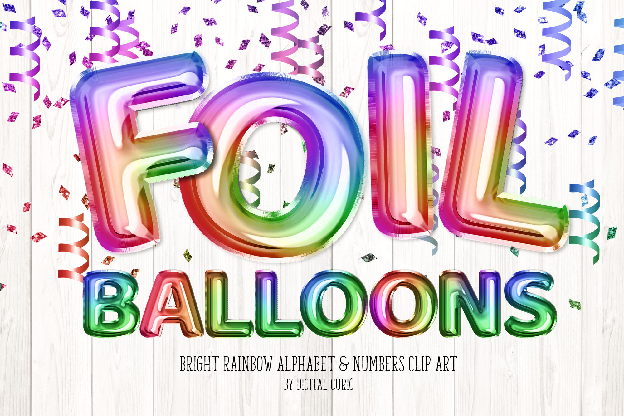 Bright Rainbow Balloon Alphabet, an Illustration by Digital Curio
