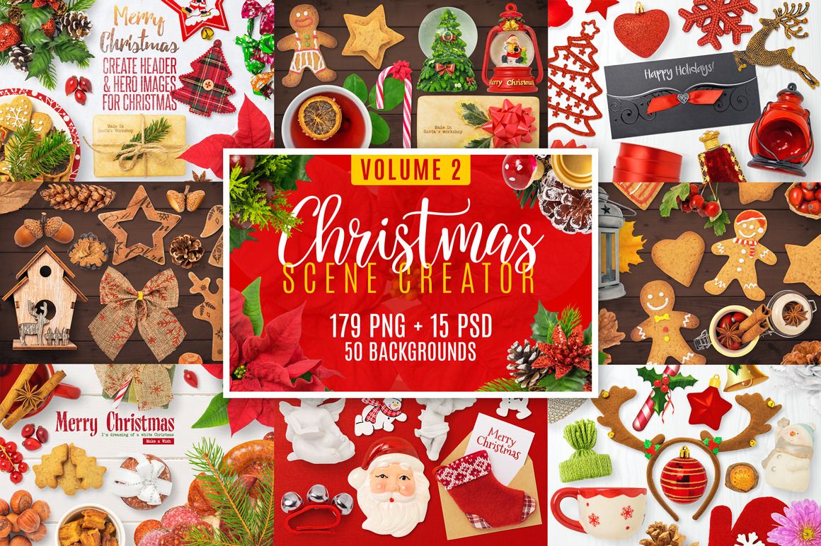 Christmas Scene Creator Volume 2, an Object Graphic by pixaroma ...