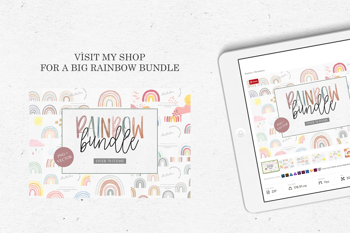 ART RAINBOW BUNDLE / clipart, an Illustration by KruthDesign