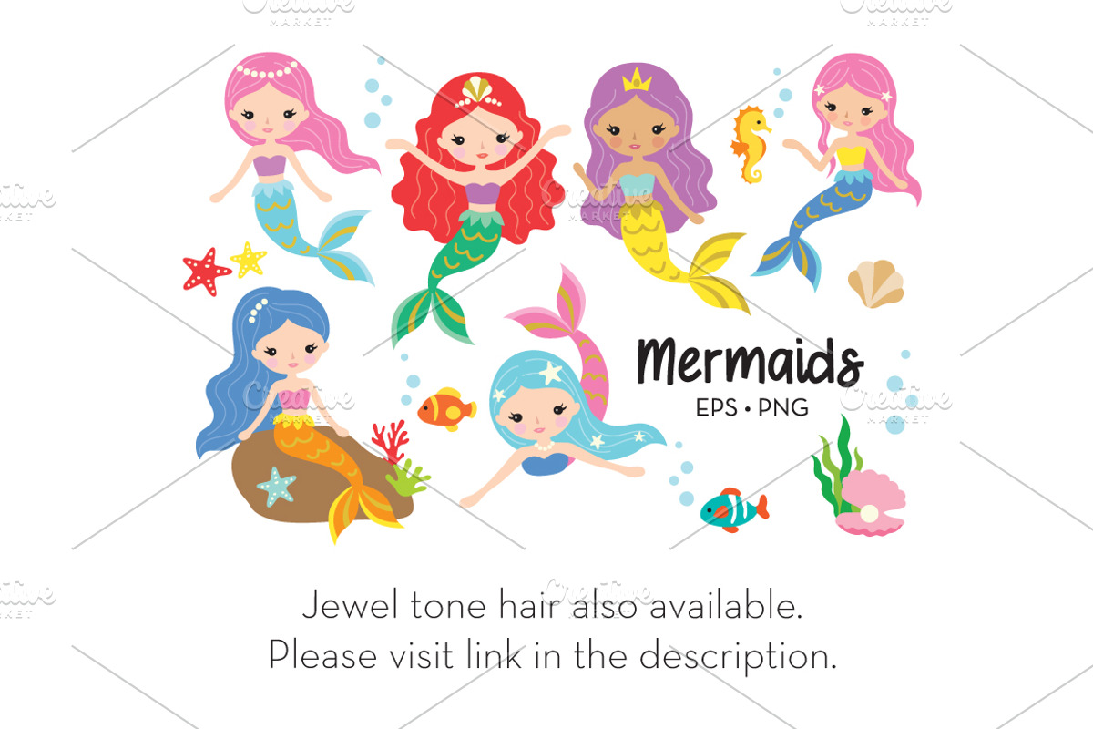 Mermaid Princess Vector PNG Clipart, a Person Illustration by ...