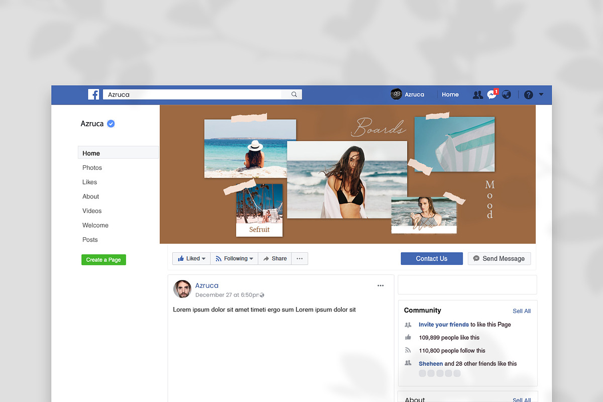 Beach Facebook Cover Templates, a Social Media Template by Azruca