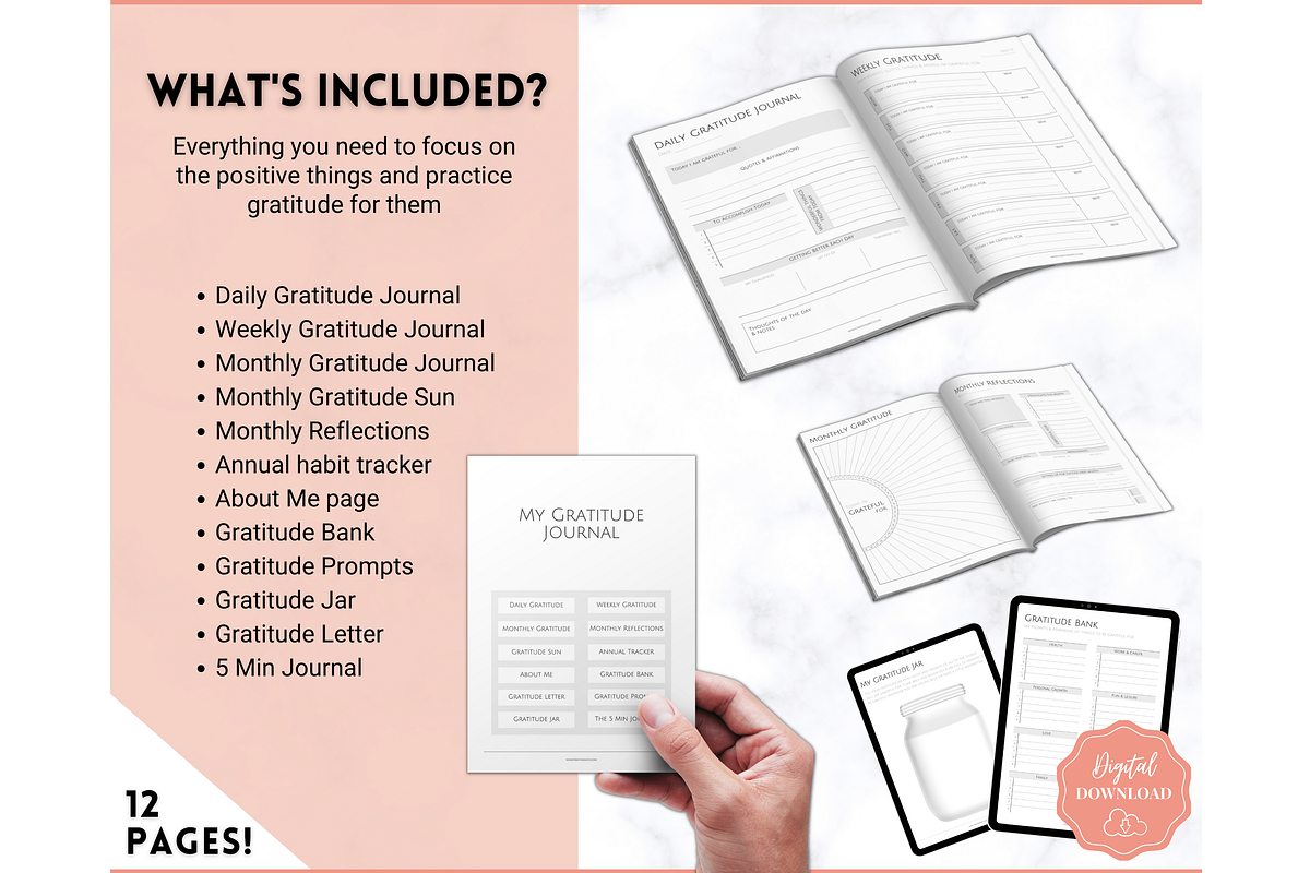 Printable Gratitude Journal BUNDLE