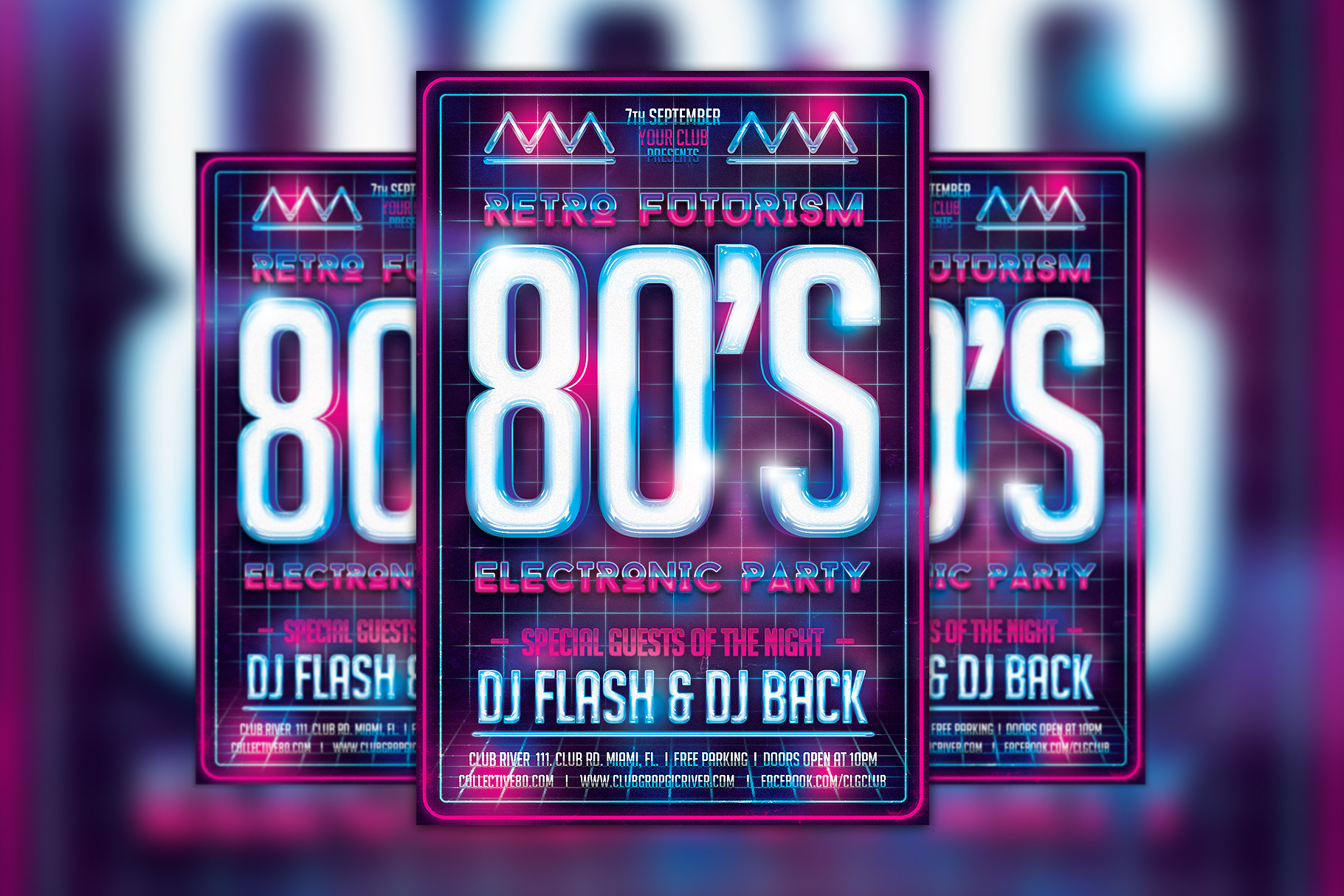 80s Retro Party Flyer Template, a Flyer Template by Flyermind