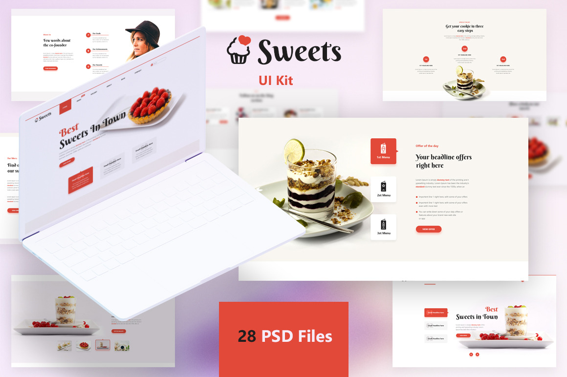 Sweets UI Kit, an UI Kit Template by UiHumble