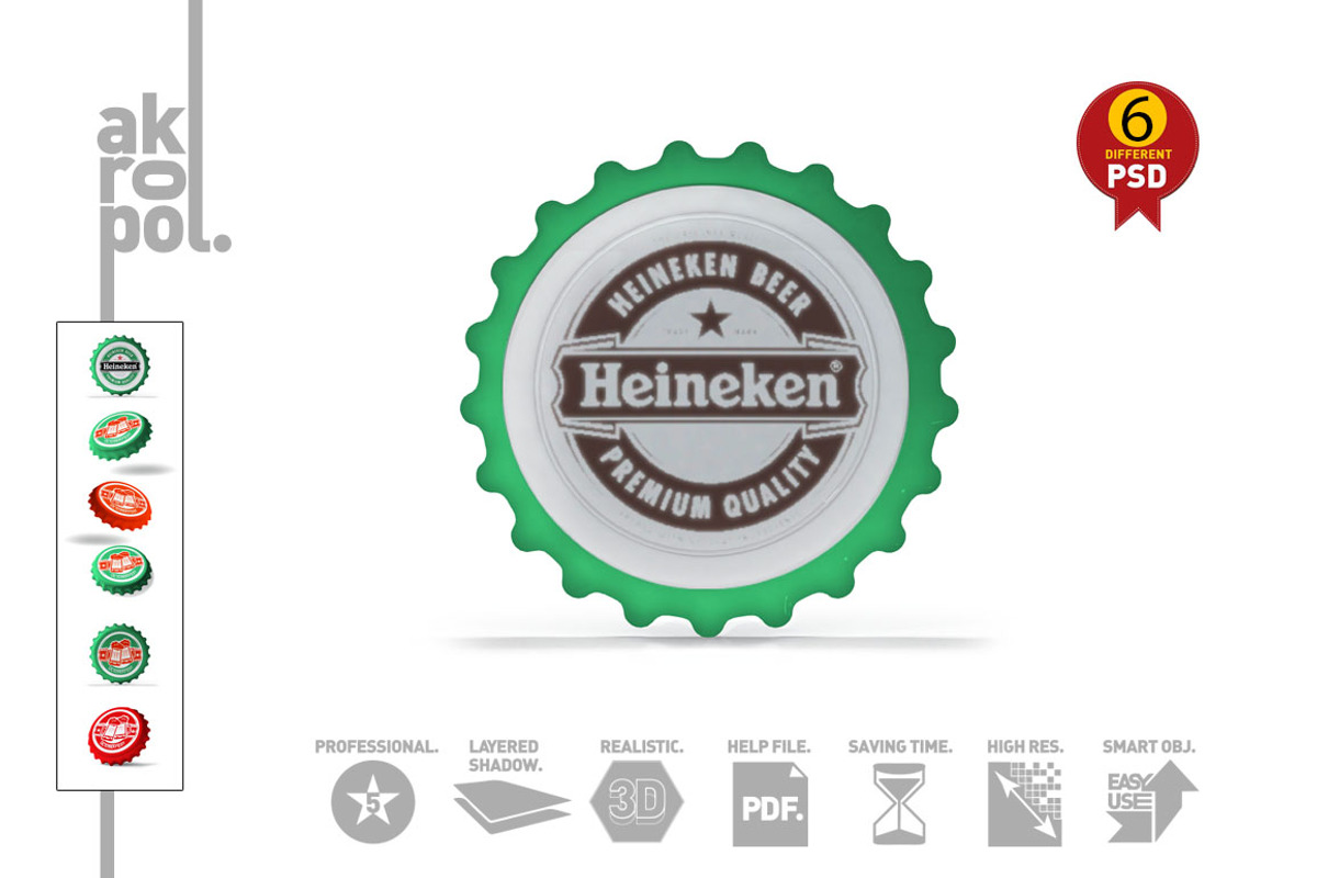 Bottle Cap Mock-Up, a Packaging Mockup by akropol