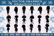 little girl SVG design bundle file | Creative Market