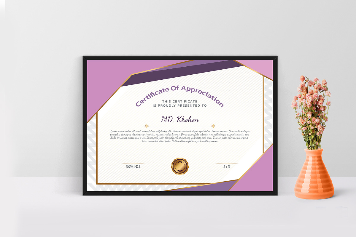 Creative Certificate Design Template, a Stationery Template by MRI STUDIO