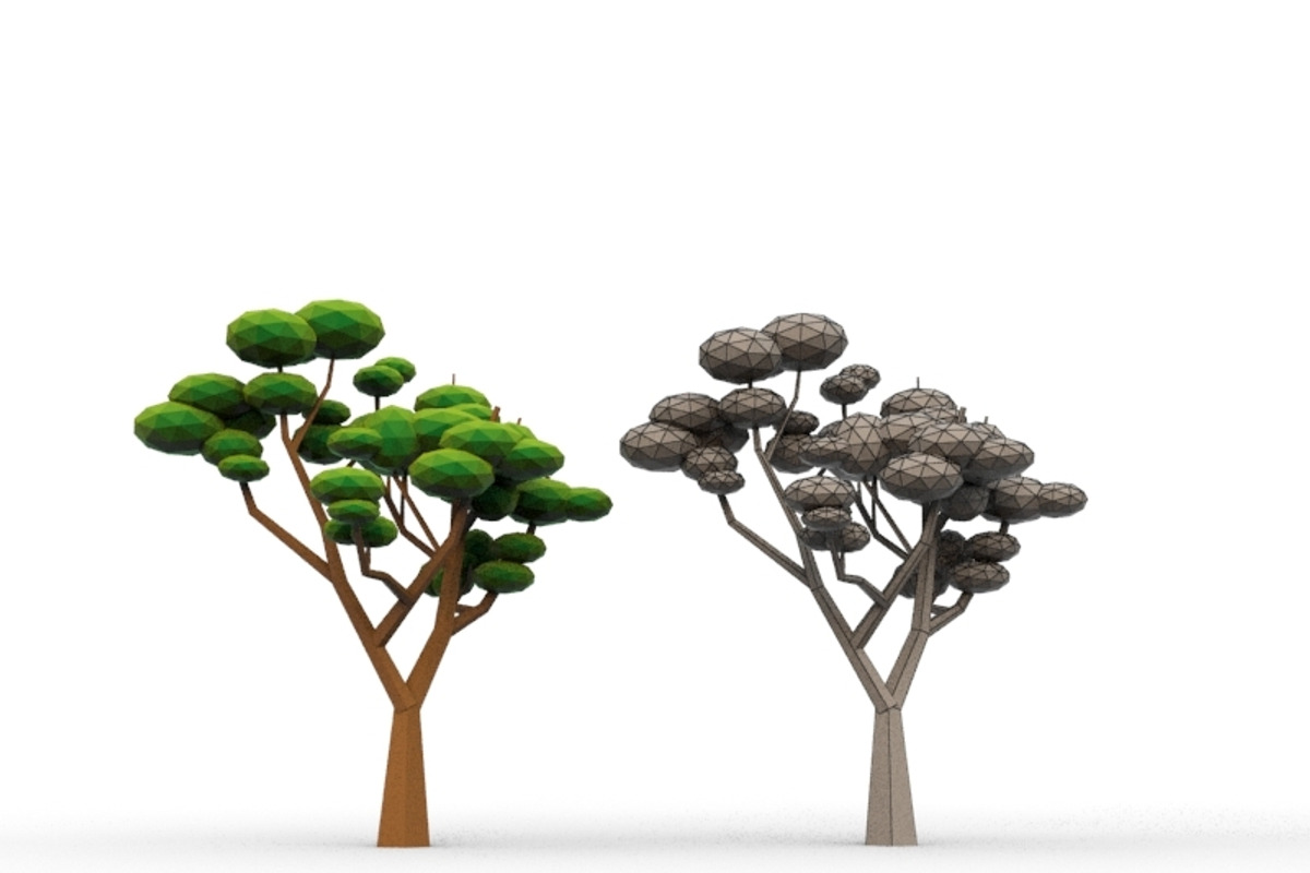 10 Low Poly Cartoon Tree, an Environmental 3D Model by Tedi Permana