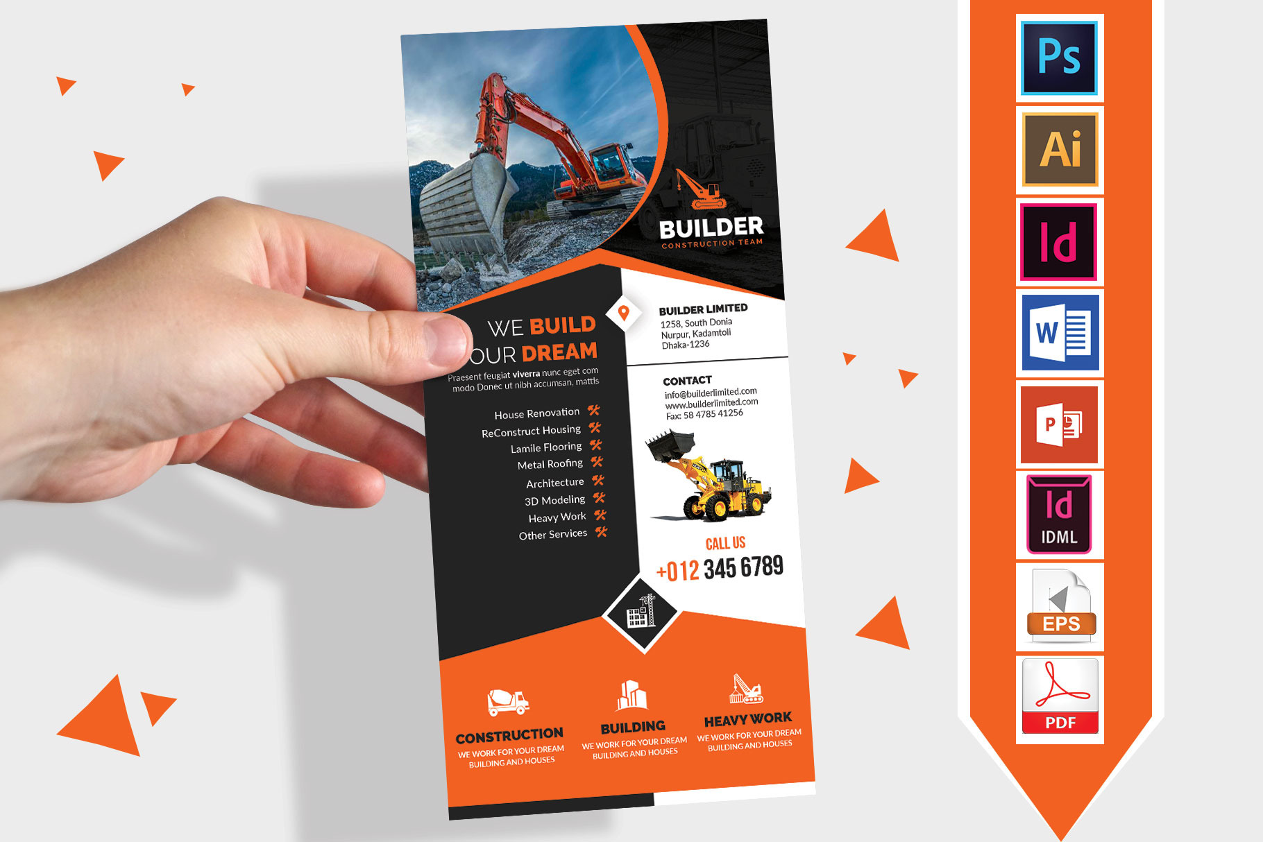 Rack Card | Construction DL Flyer V2, a Flyer Template by Imagine ...