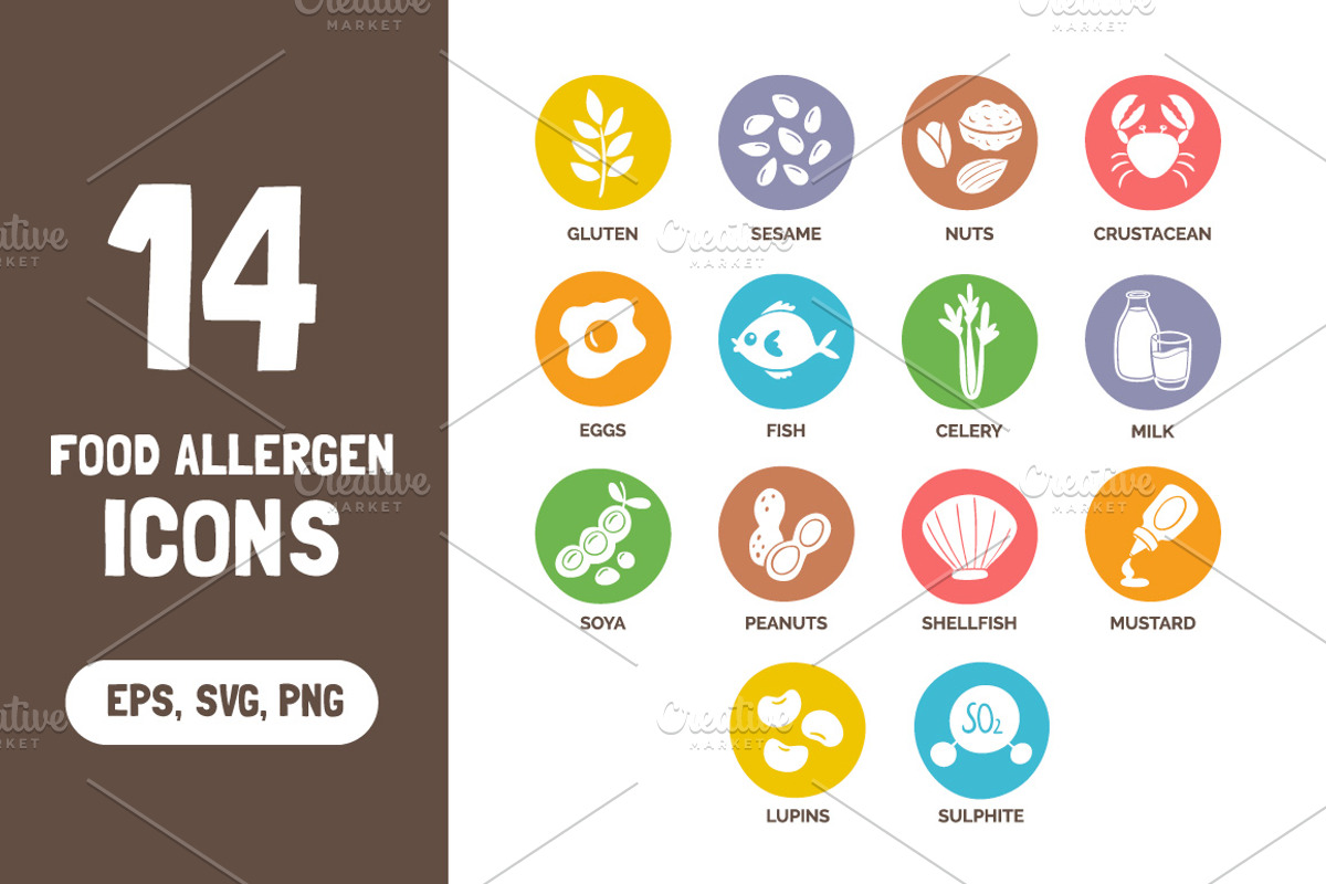 Food Allergen Icons, an Icon by insemar