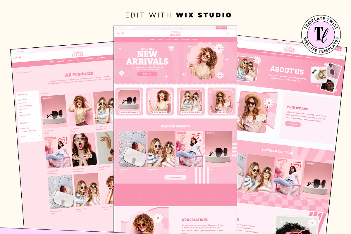 Retro Pink Wix Template