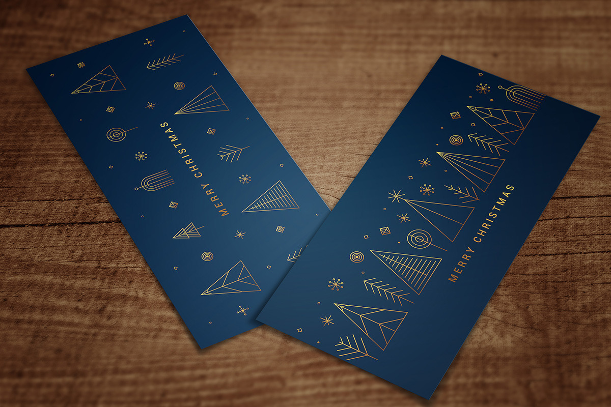 Modern line design Christmas card, a Decorative Illustration by ...