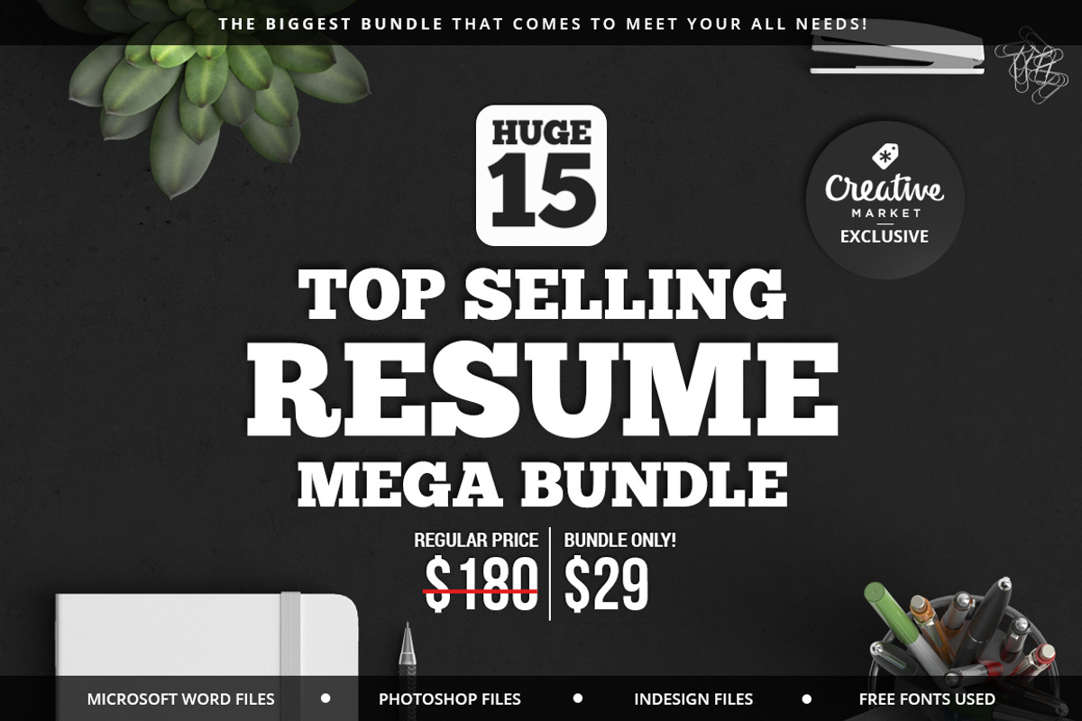 15 Top Selling Resume Mega Bundle, a Resume Template by SNIPESCIENTIST