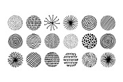 Hand drawn textured circles