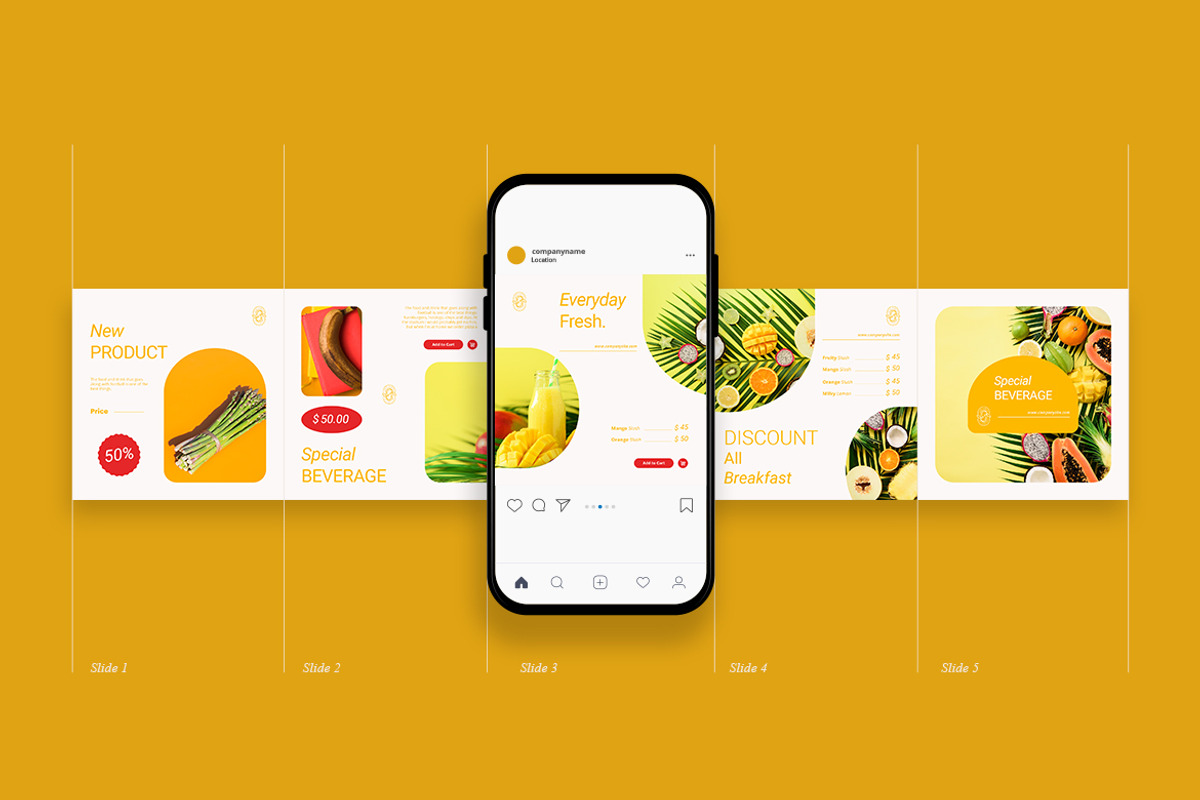Fresh Food Ads Instagram Carousel