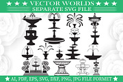 Fountain Svg, Water, Fountains Svg, an Object Graphic by VectorWorlds