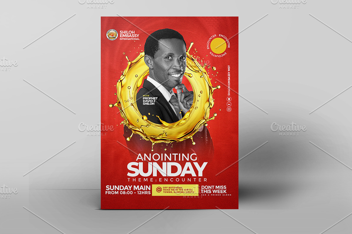 Anointing service flyer template