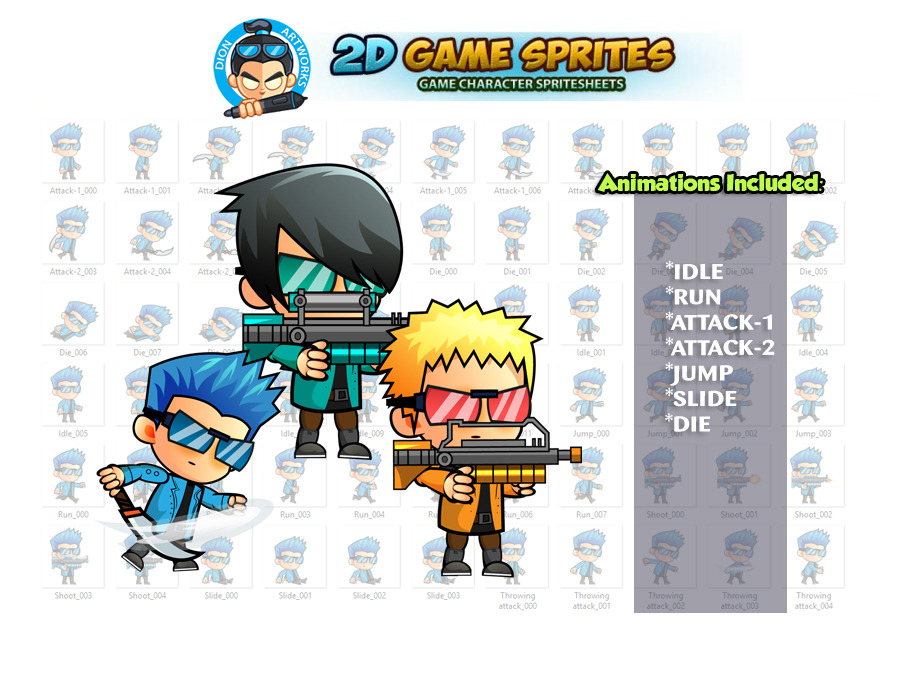2D Game Sprites, an Illustration by DionArtworks | Creative Market