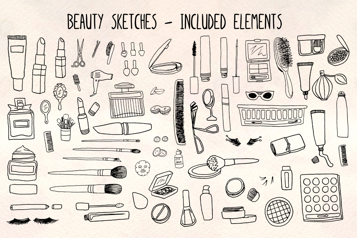 70 Cosmetics, Make Up Beauty Graphic | Illustrations ~ Creative Market