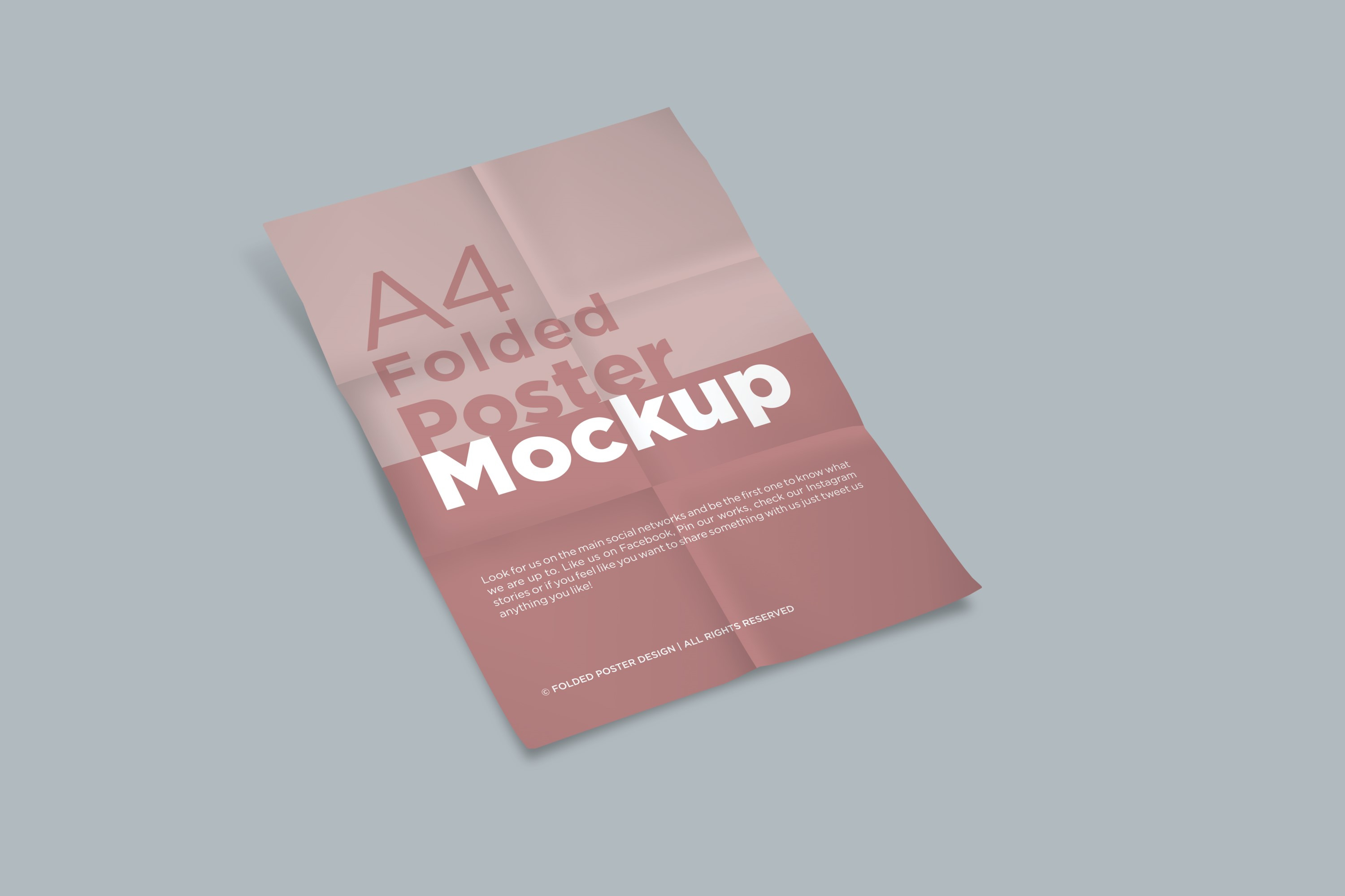 A4 Folded Paper Mockup, a Print Template by shahsoft
