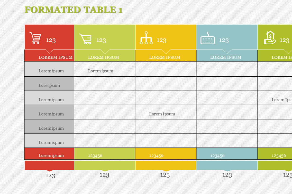 Creative Tables Pack 1 PowerPoint, a Presentation Template by Yes ...