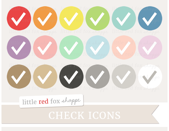 Check Icon Clipart, an Illustration by Little Red Fox Shoppe