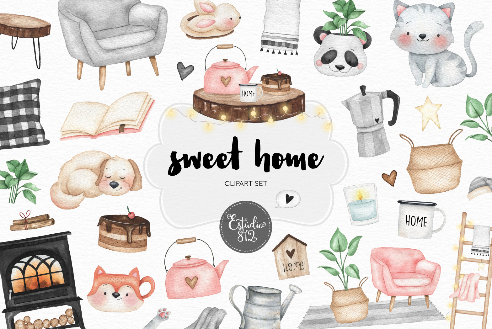 Sweet Home Winter clipart, an Animal Illustration by Estudio 812