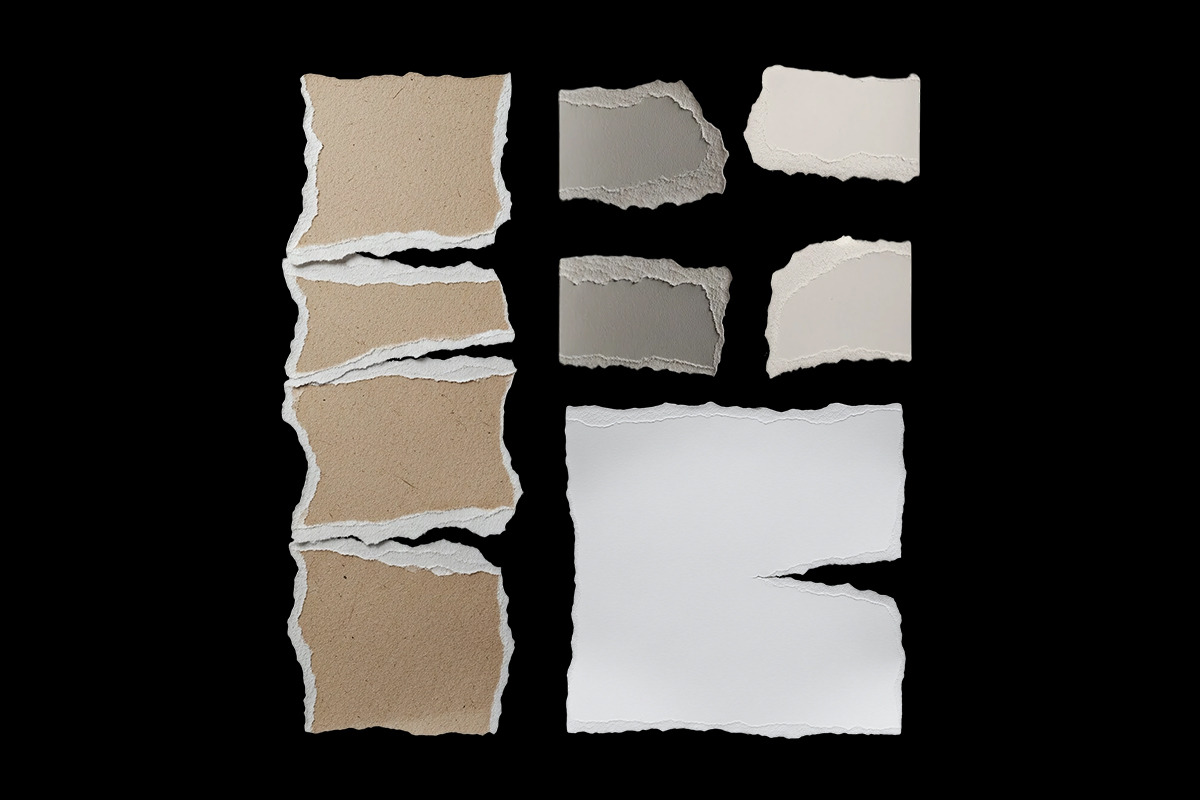 Ripped Torn Paper Set PNG, a Texture Graphic by iHemalaya