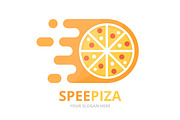 Vector fast pizza logo combination., a Branding & Logo Template by ...